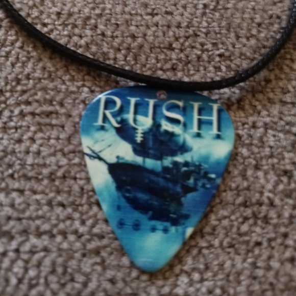 RUSH | Jewelry | Rush Clock Work Angels Guitar Pick Necklace | Poshmark